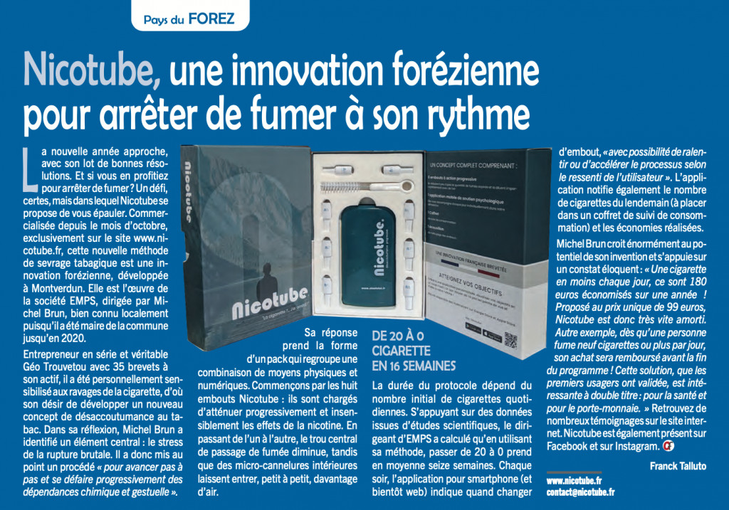 Nicotube®, une innovation forézienne pour arrêter de fumer à son rythme